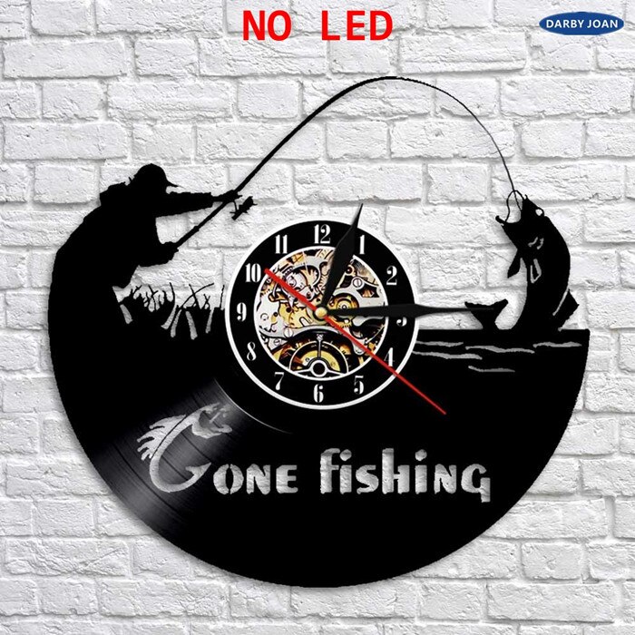 Gone Fishing Retro LED Vinyl Clock Light Color Cha... – Vicedeal