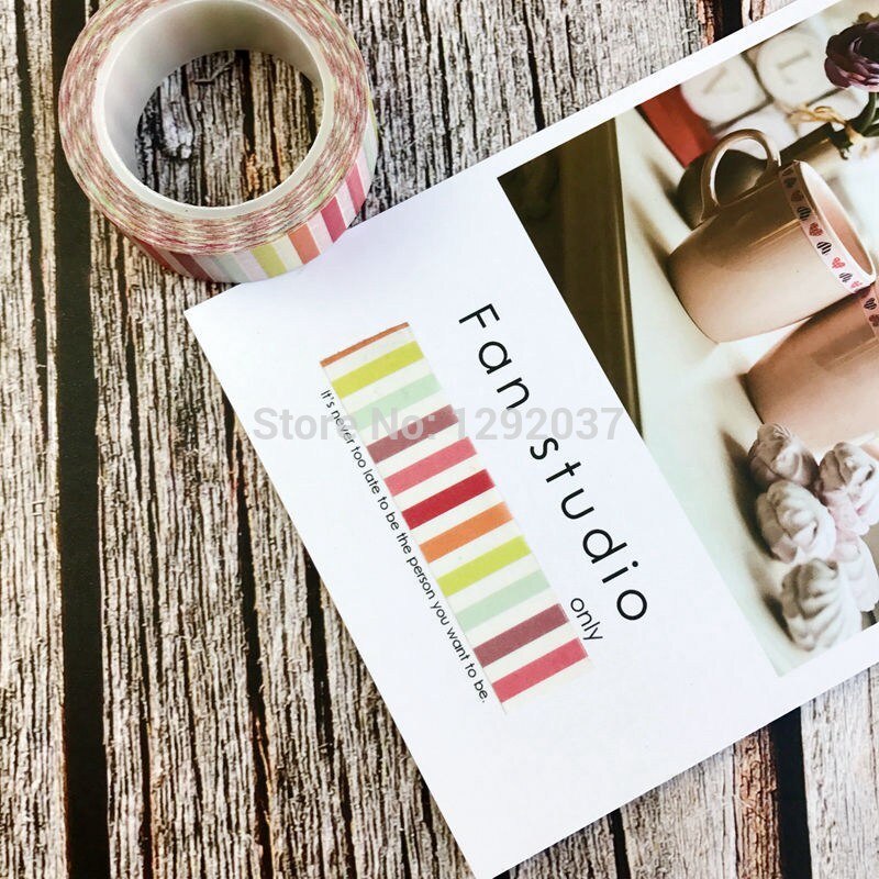 Cute Colorful Rainbow Stripes Japanese Washi Tape ... – Vicedeal