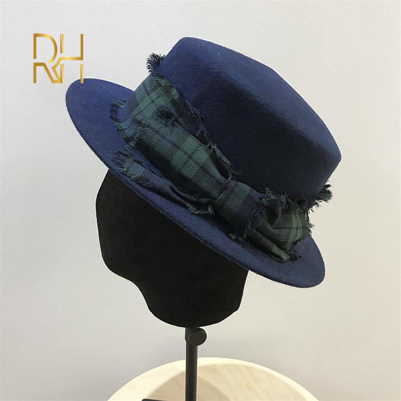 Classic Solid Kleur Vilt Fedora Hoed Met Regenboog... – Grandado
