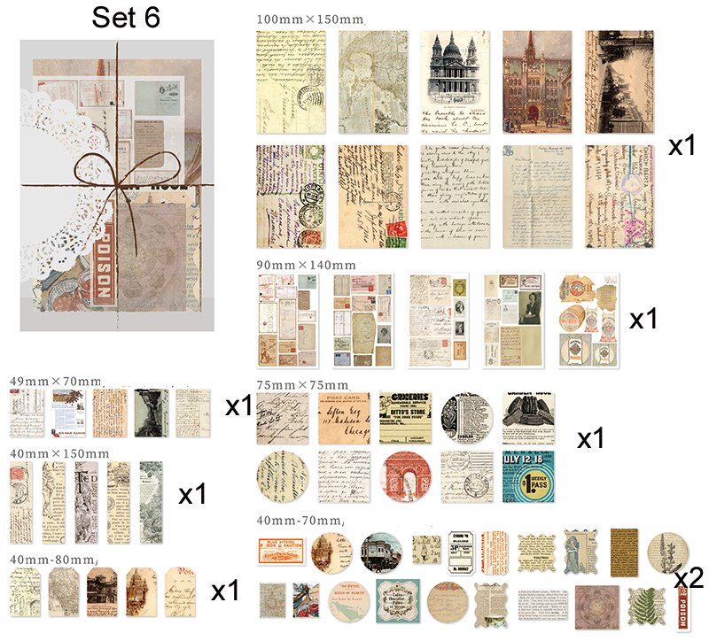 80 Stuks Set Vintage Diy Scrapbooking Materiaal Pa... – Grandado