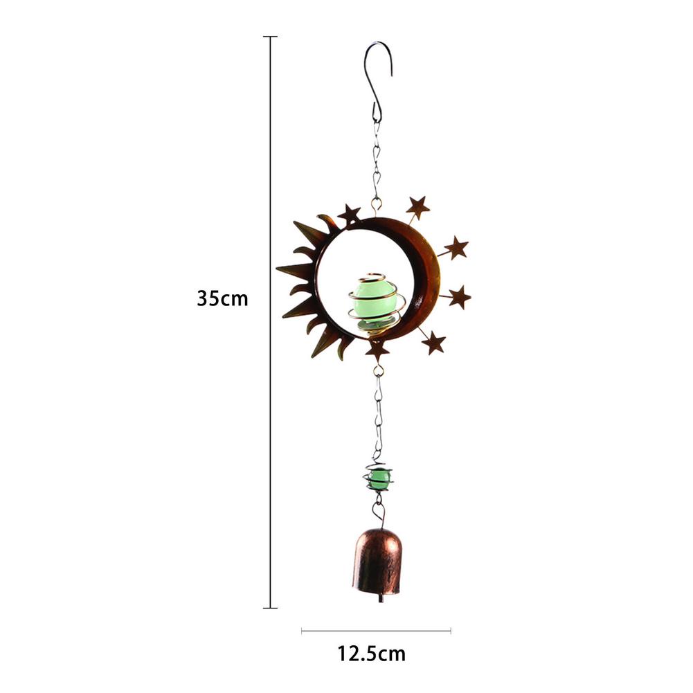 Retro Sun Moon Earth Iron Wind Chimes Wrought Iron... – Grandado