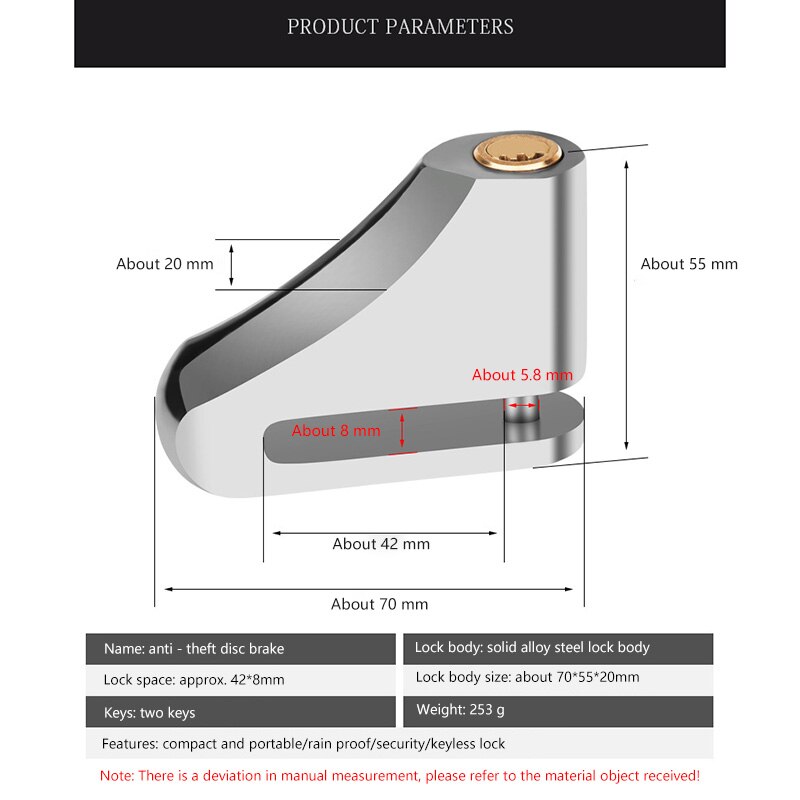 Mini Alarm Remschijf Slot Veiligheid Fiets Lock Be... – Grandado