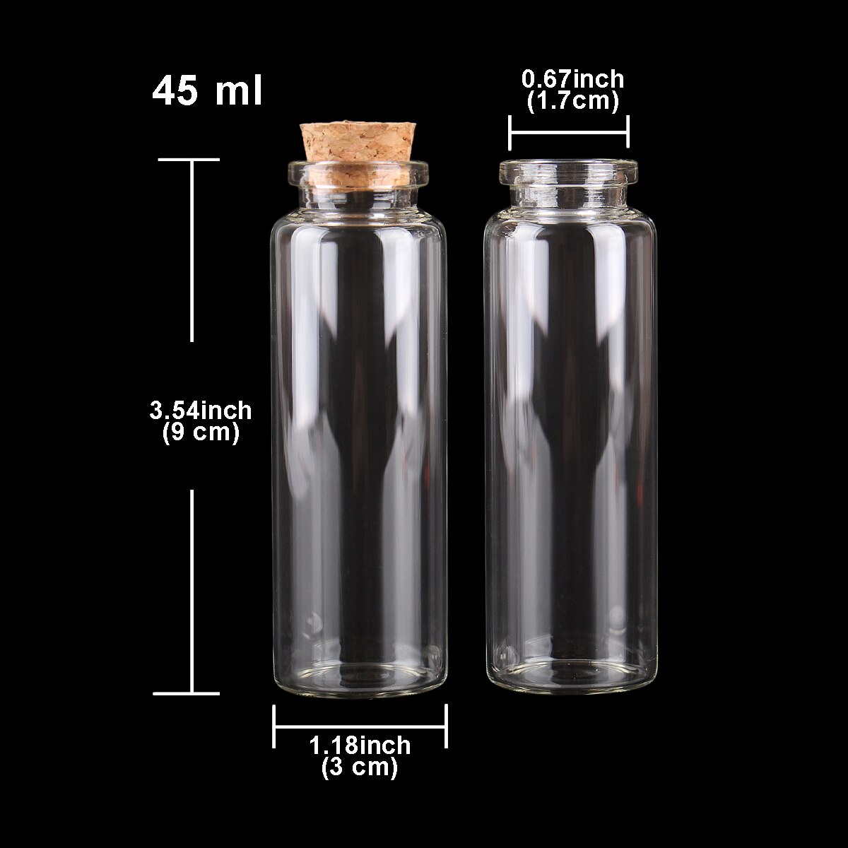 5pcs 45ml 30*90mm Glass Drifting Glass bottle with... – Grandado