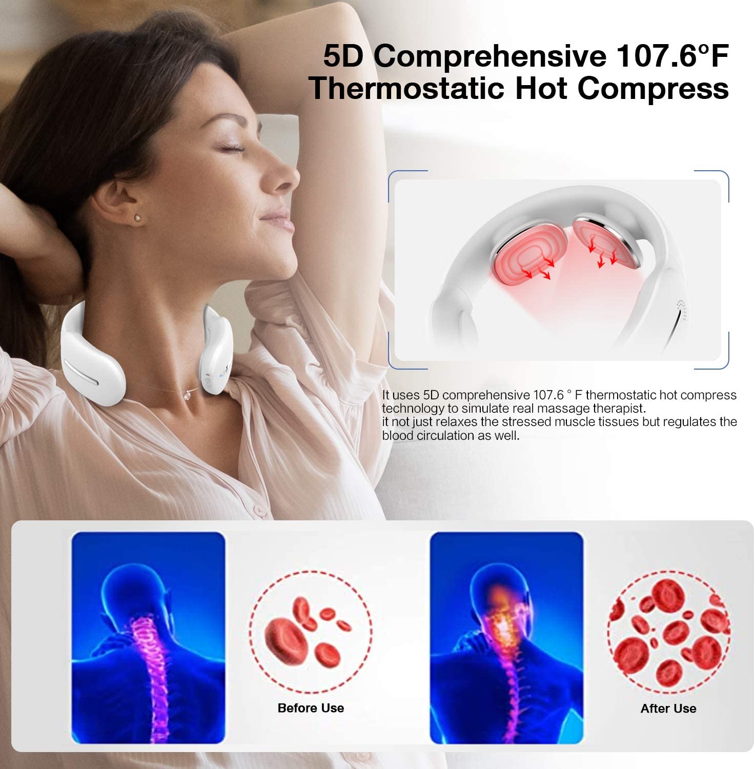 Electric Pulse Neck And Back Massager Far-infrared... – Grandado