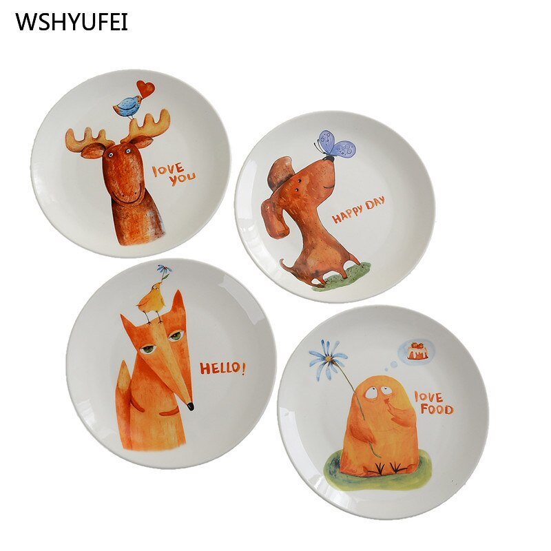 4Pcs 8-inch cartoon animal tableware western steak... – Grandado