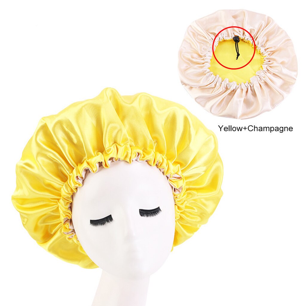 Reversible Satin Bonnet Hair Caps Double Layer Adj... – Vicedeal