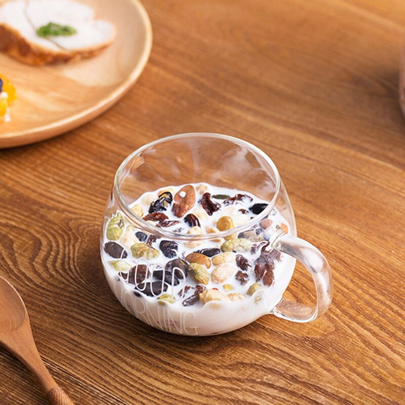 350ML Transparent Glass Cup Breakfast Coffee Cup L... – Vicedeal