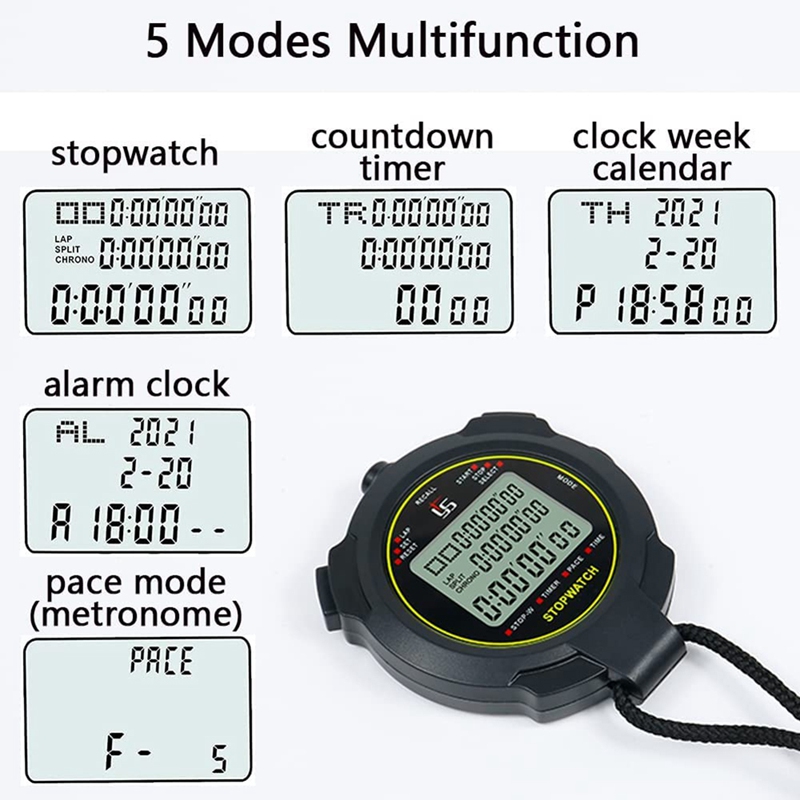 Digital Sports Stopwatch 10lap Split Memory Stop Grandado 