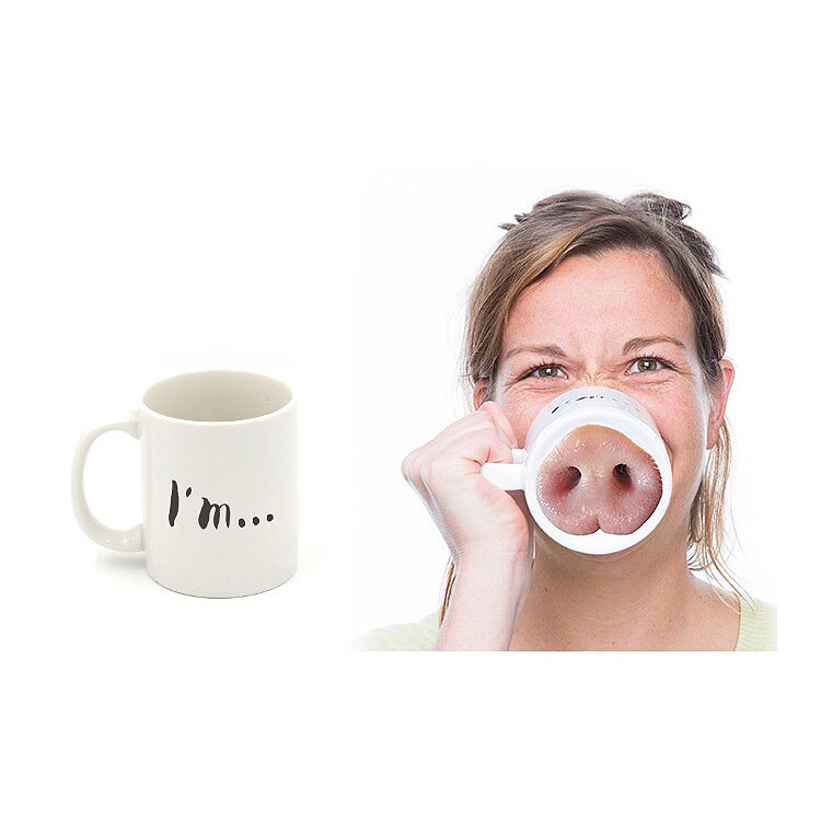Funny Pig & Dog Nose Ceramic Mug with Handgrip Cut... – Grandado