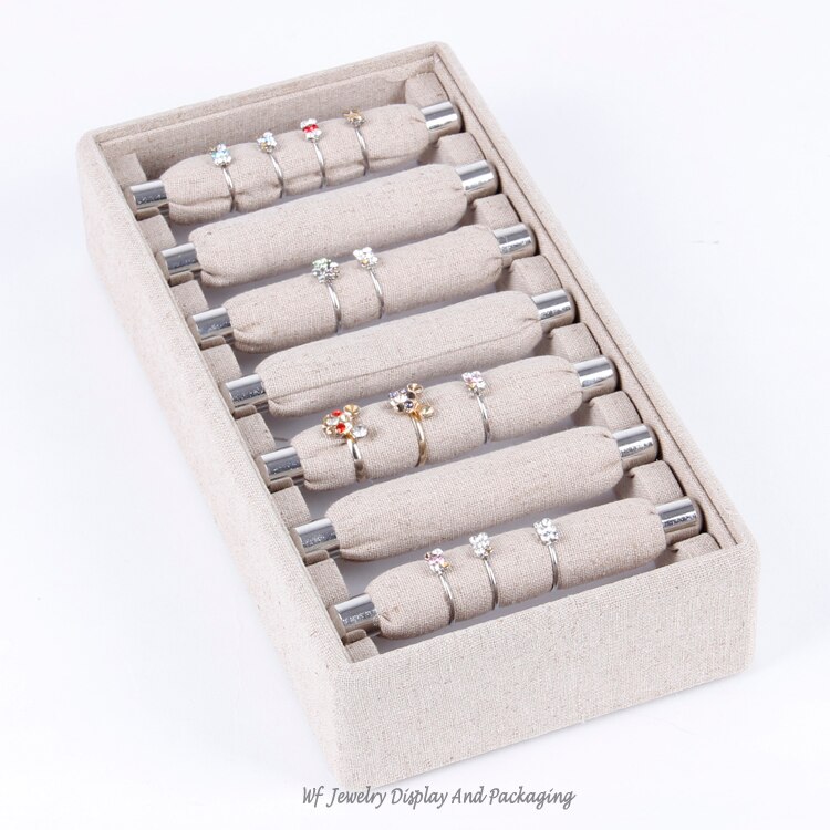 Fluwelen en Linnen Ring Display Lade Houder Ring S... – Grandado