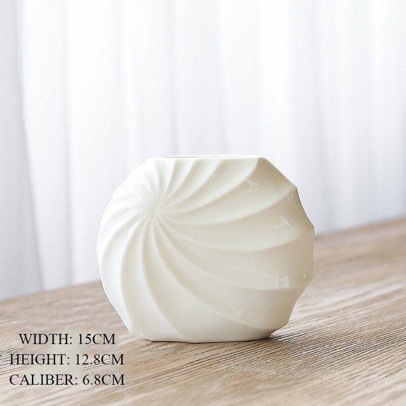 White Porcelain Ceramic Vase Simple Modern Desktop... – Grandado