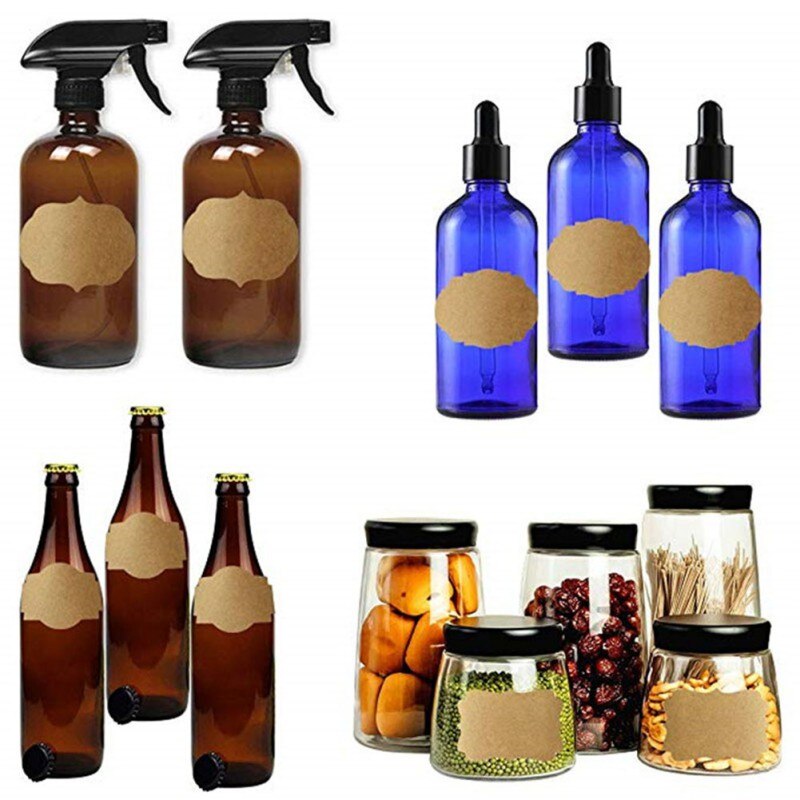 300Pcs/Roll Kraft Papier Tags Blanco Label Sticker... – Vicedeal