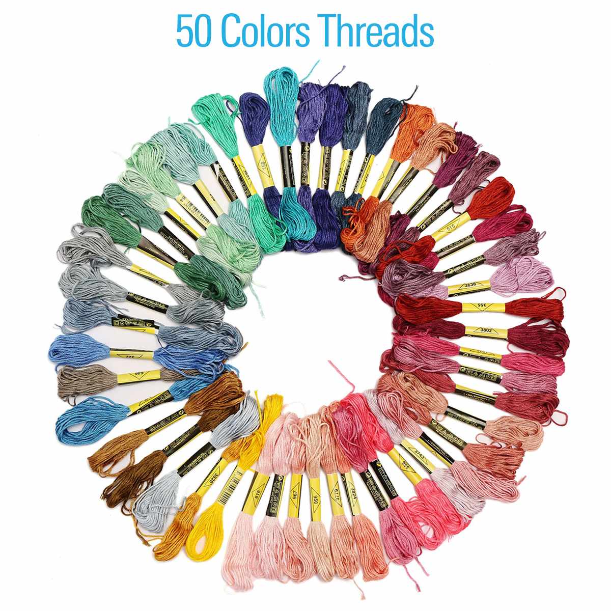 50 Colors Embroidery Skeins Sewing Kit Embroidery ... – Grandado