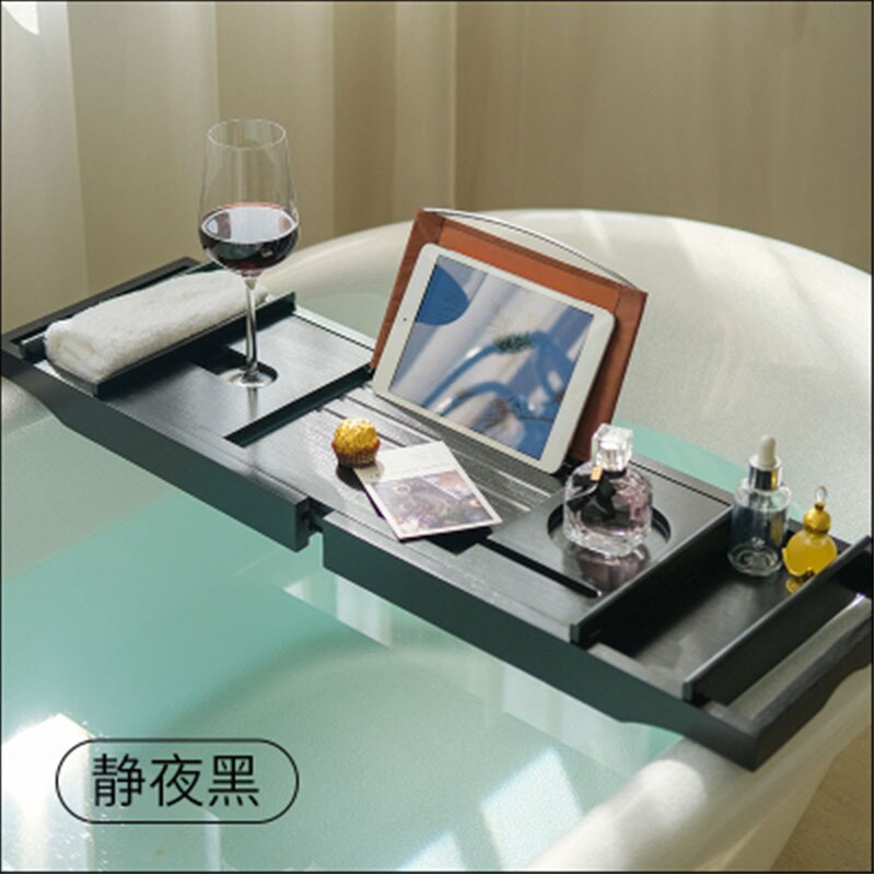 Bamboo bathtub rack telescopic bathtub tray multi-... – Vicedeal