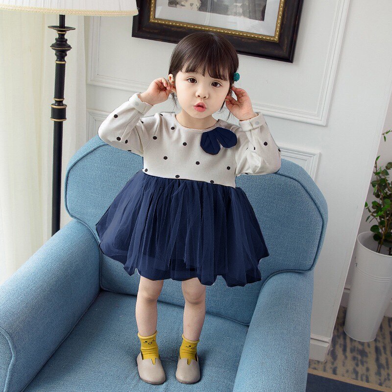 Spring Baby Girls Dress Kids Dot Print Mesh Dresse... – Vicedeal