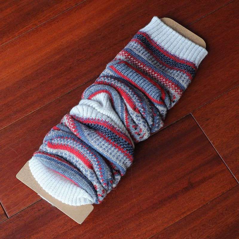 Autumn And Winter Color Matching Striped Pile Sock... – Grandado