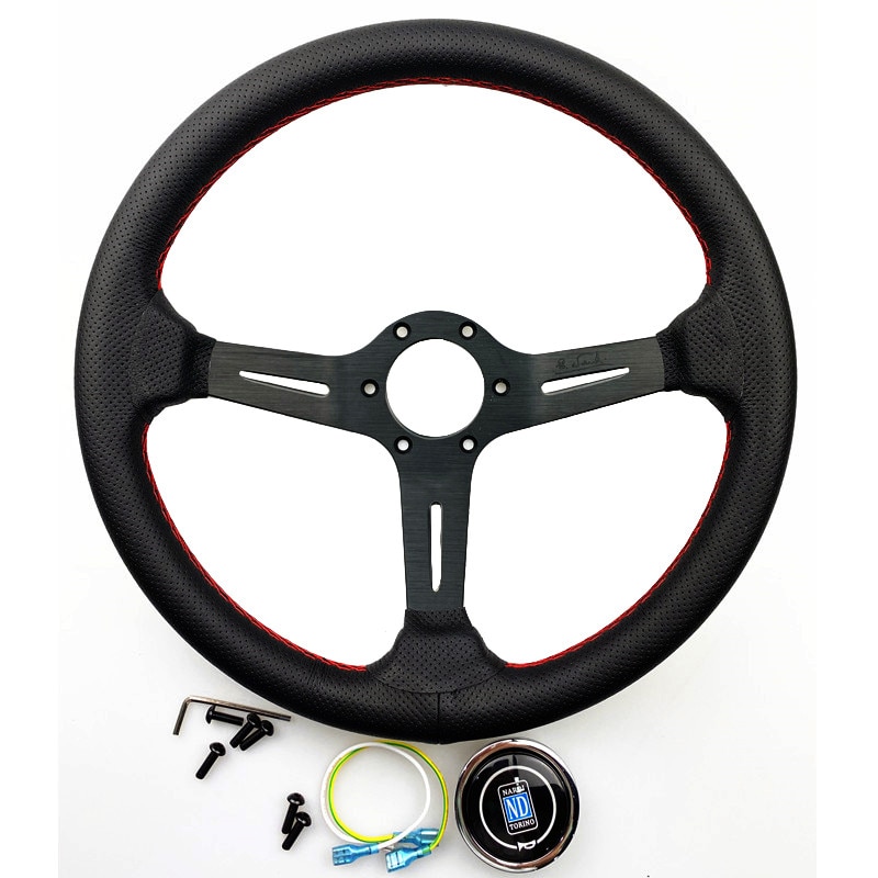 Racing 14inch 350mm leather Deep Dish Drifting Spo... – Grandado