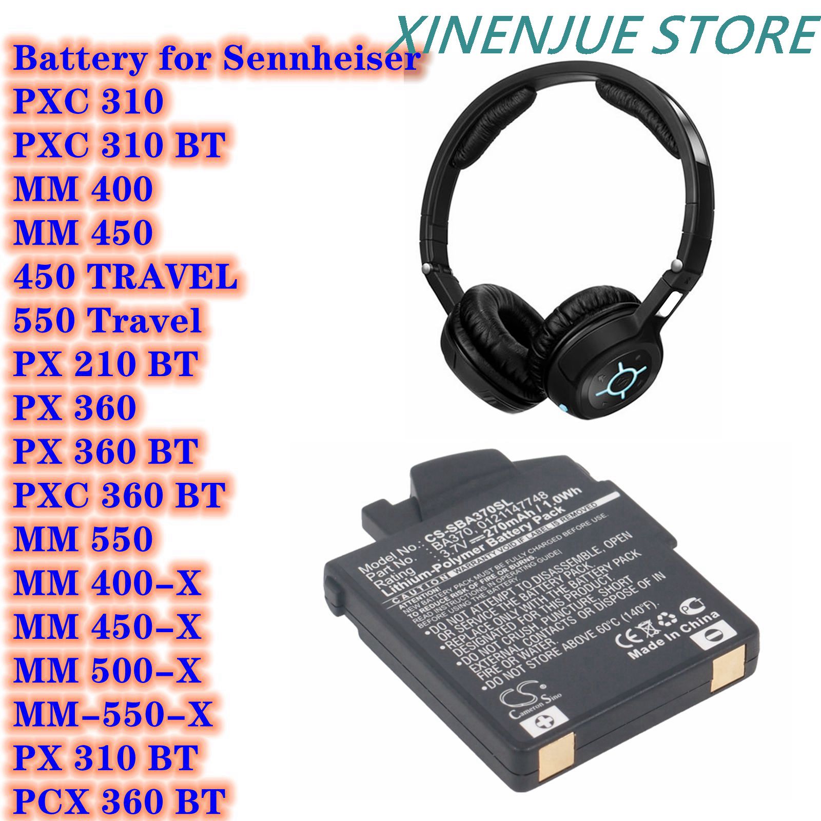 Wireless Headset Battery 3.7V/270mAh BA370 for Sen... – Grandado