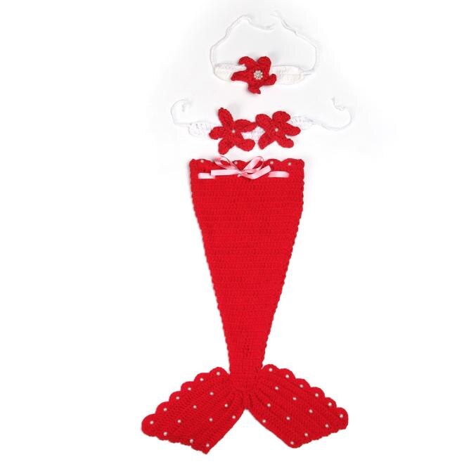 Baby Red Mermaids Costume Newborn Photography Baby... – Grandado