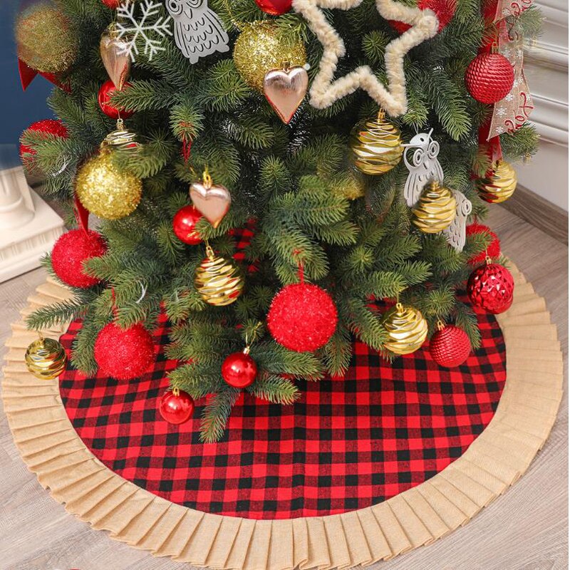 Christmas Tree Skirt Cute Plaid Tree Skirt Festiva... – Grandado