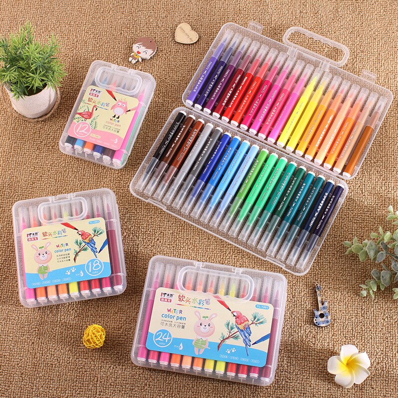 36 Color Dual Brush Art Markers Pen Fine Tip and B... – Grandado