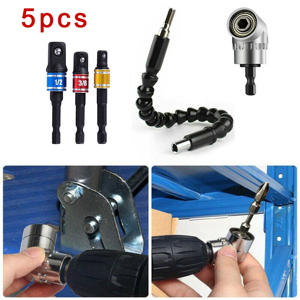 5Pcs Right Angle Drill 105Degree Driver Extension ... – Vicedeal