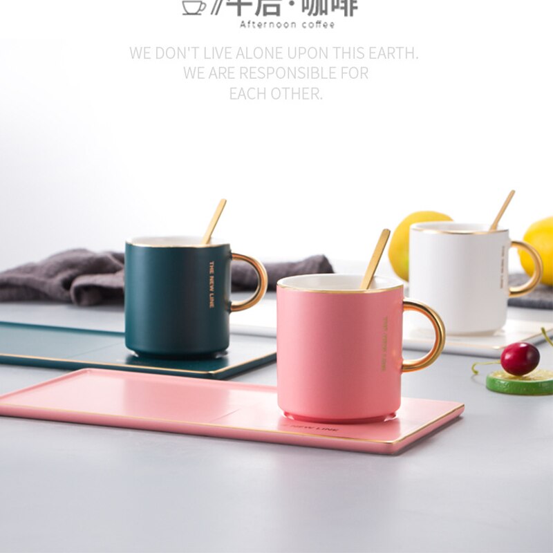 European Style Gold Handle Household Mug Afternoon... – Grandado