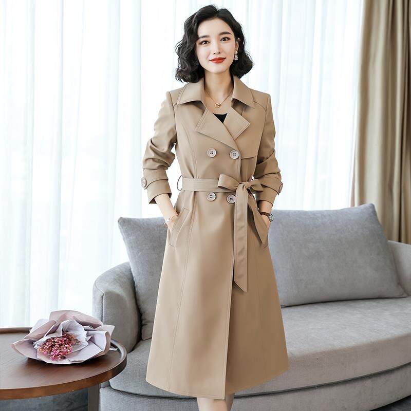 Autumn Women Trench Coat Khaki Long Windbreaker Eu... – Grandado