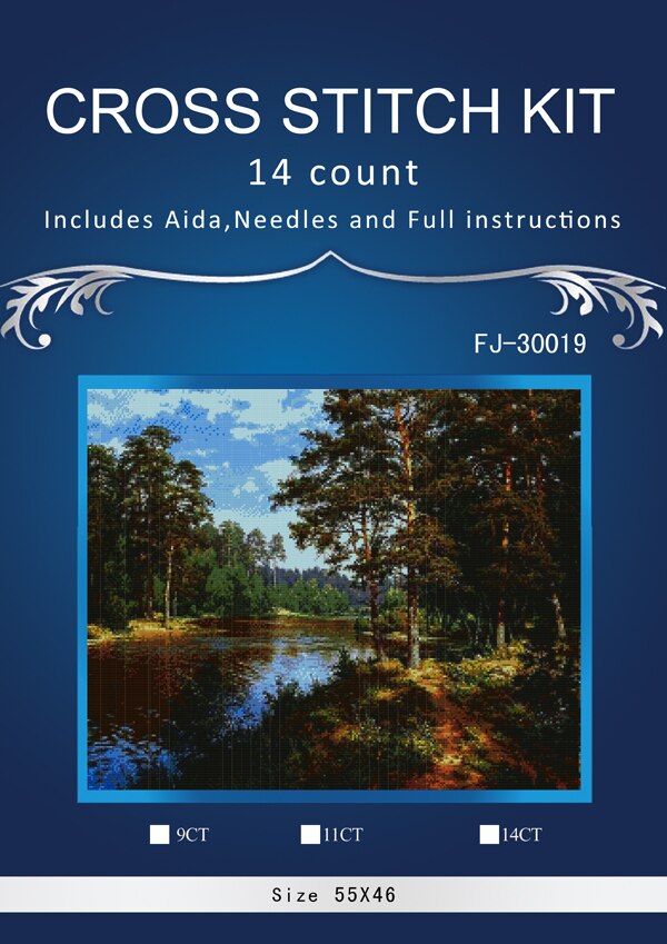 Cross Stitch Kits Crafts 14CT Unprinted landscapes... – Grandado