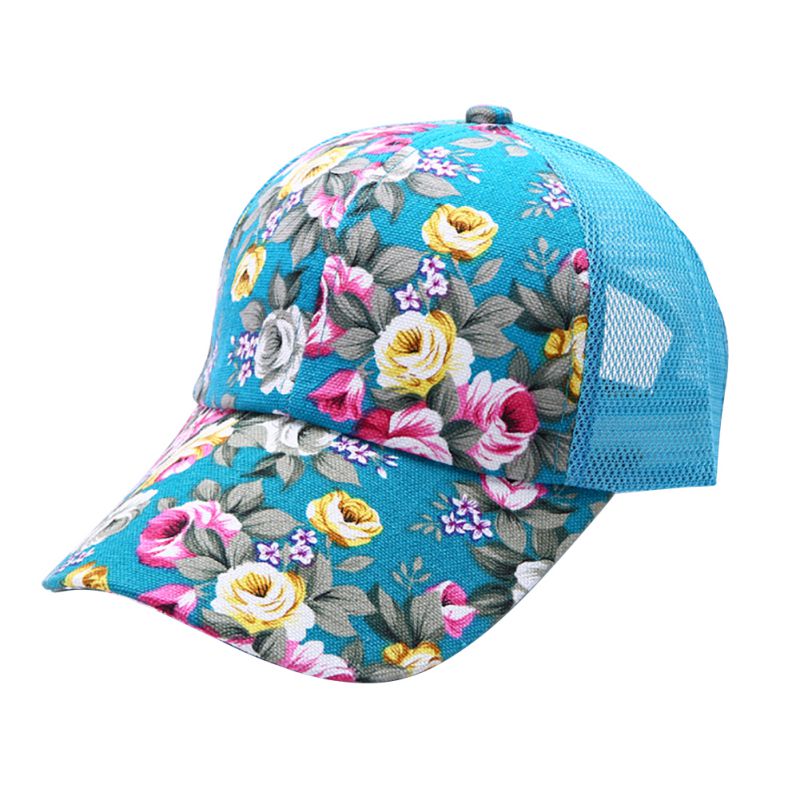 Female Floral Hat Baseball Cap Mesh Cap Spring and... – Grandado