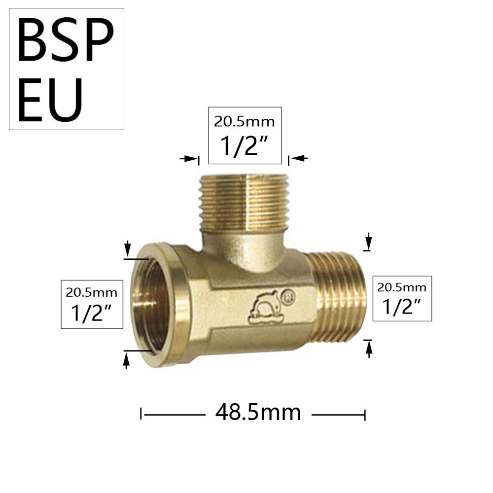 Brass 1/2 Inch Male Female Thread Coupler Tee Wate... – Grandado