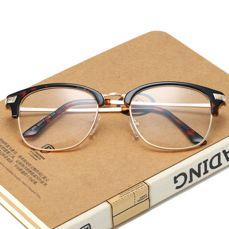 Vintage Half Frame Semi-Rimless Horn Rimmed Style ... – Vicedeal