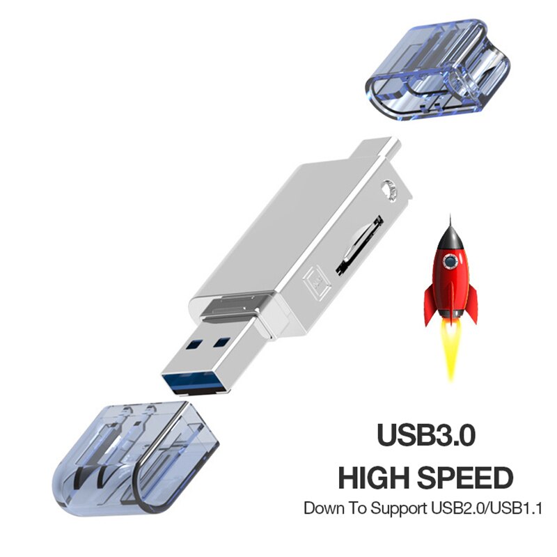 2 in 1 Type-C USB3.0 To Micro-SD/NM Card Reader fo... – Grandado