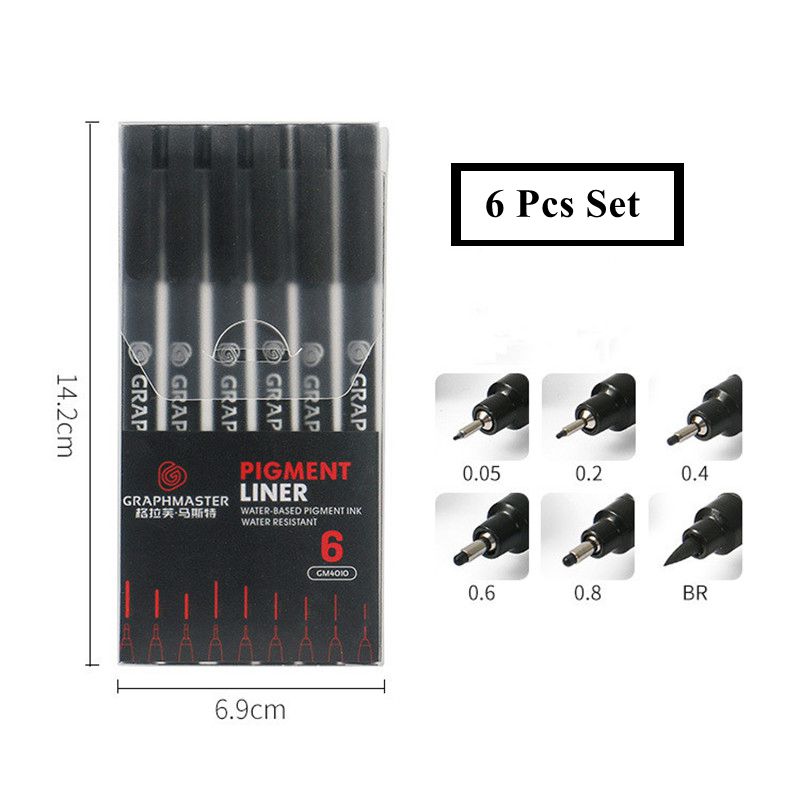 6/9 Pcs/Set Drawing Liner Black Ink Liners for Dra... – Grandado