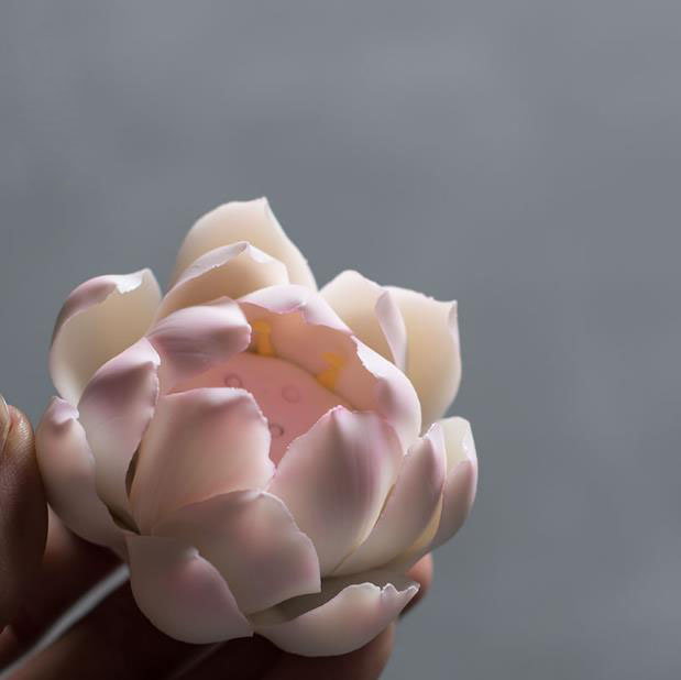 handwork ceramics Lotus Handmade ceramic flower te... – Grandado