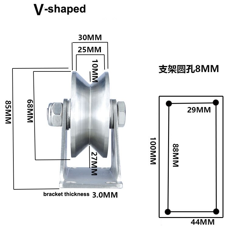 304 stainless steel pulley groove sliding gate rol... – Grandado