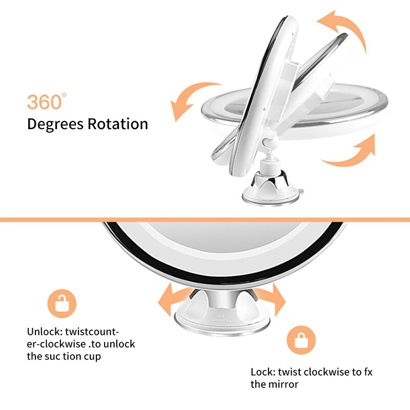 360 degrees Rotation 10X Magnifying Makeup Mirror ... – Vicedeal