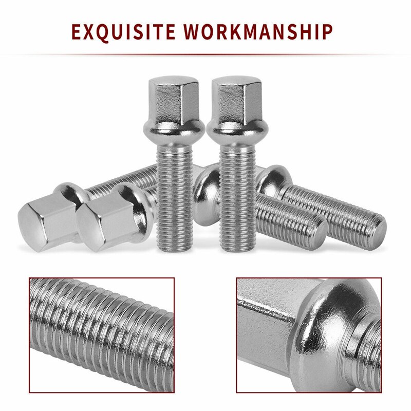 20 M14X1.5 Ball Radius Seat Lug Bolts Nuts 40Mm Sh... – Grandado