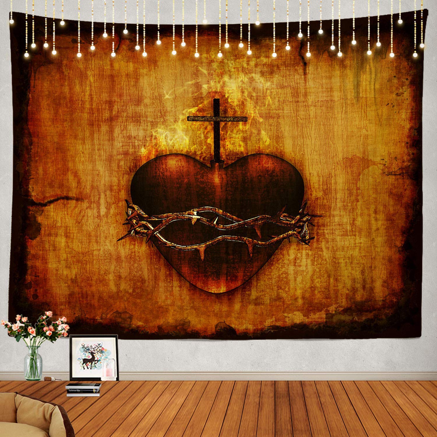 Jesus Heart Sacred Heart Jesus Parchment Digital P... – Grandado