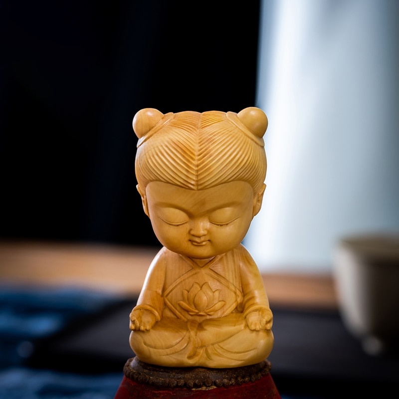 7CM Nezha Wood Statue Figure Boxwood Carving Mythi... – Grandado
