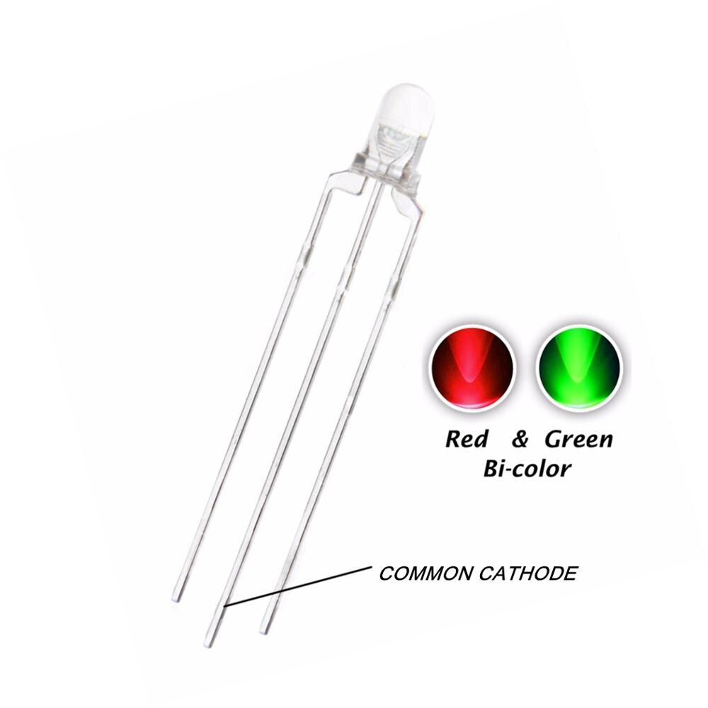 100 Pcs F3 3 Mm Rood + Groen/Rood + Blauw/Blauw + ... – Grandado