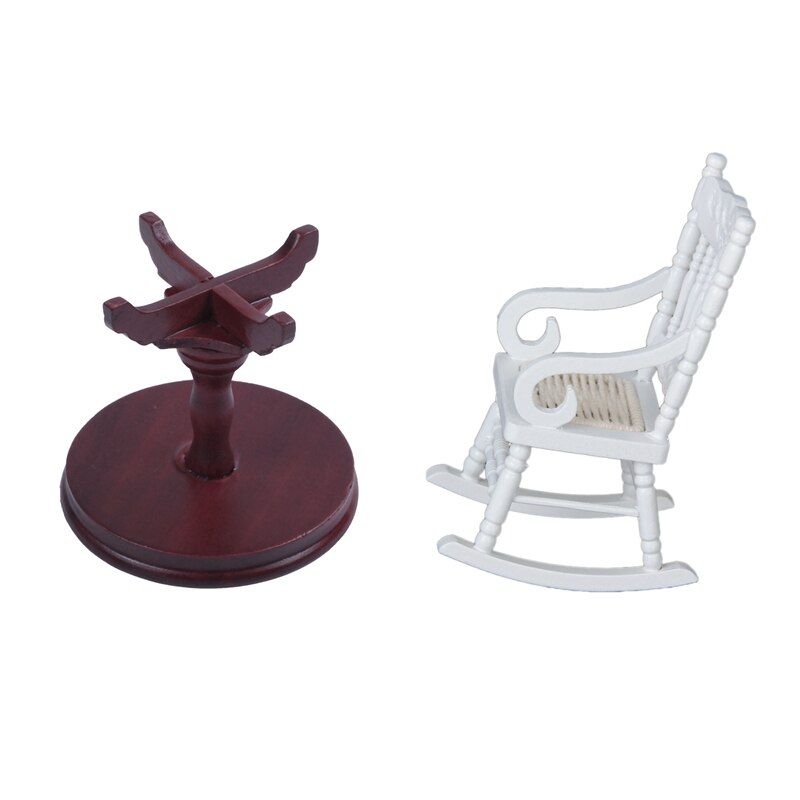 FBIL-1/12 Miniature Dollhouse Wooden Rocking Chair... – Grandado