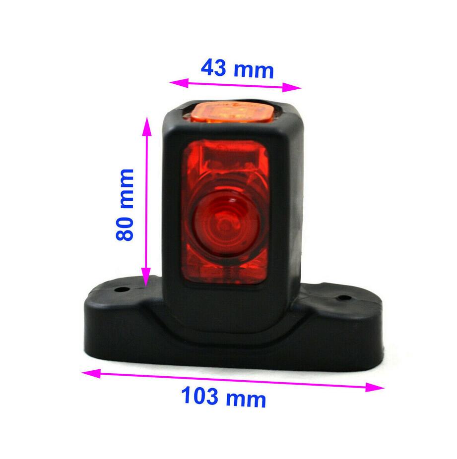 2PCS 4 LED Red White Amber Side Marker Lights Indi... – Grandado