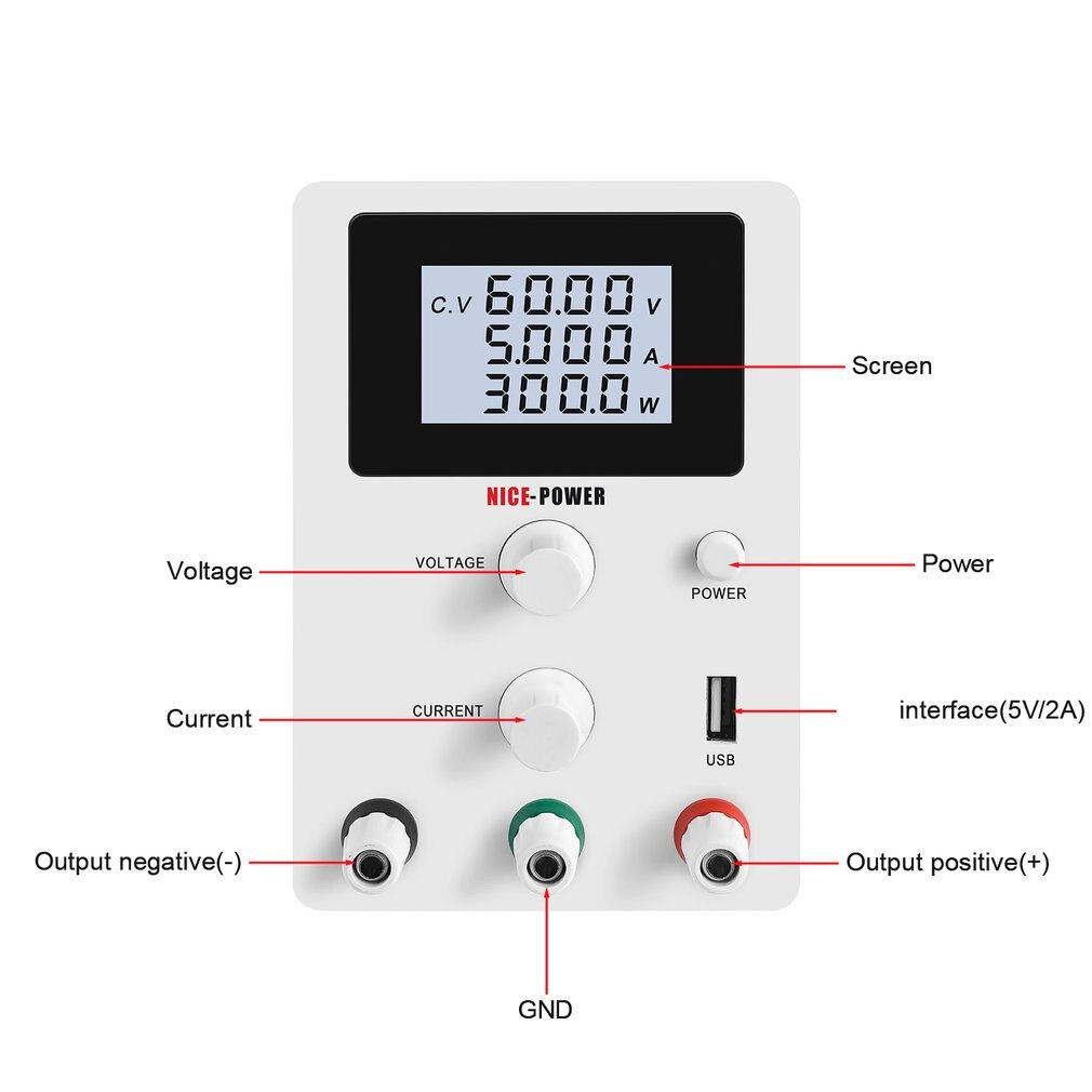 USB DC Laboratory 60V 5A Regulated Lab Power Suppl... – Vicedeal