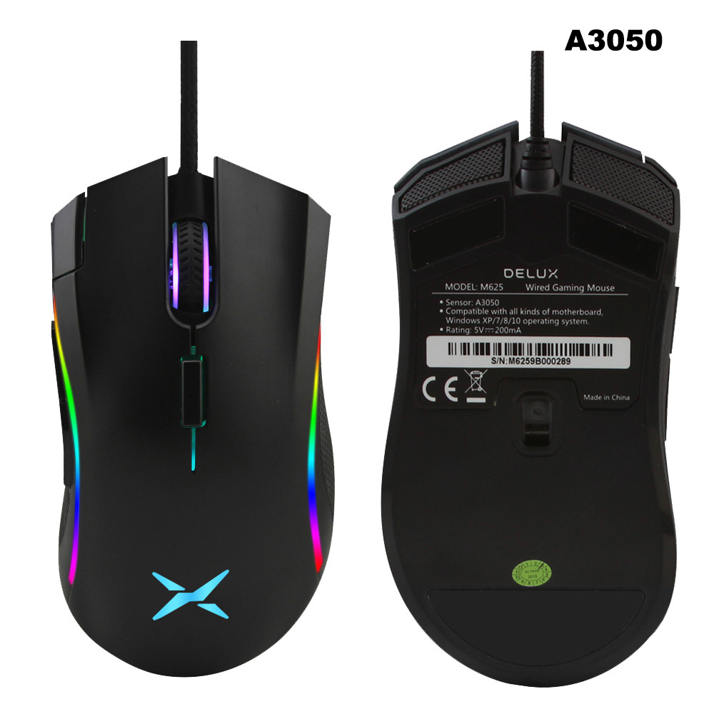 Delux M625 Wired Gaming Mouse Ergonomic 7D Max to ... – Vicedeal