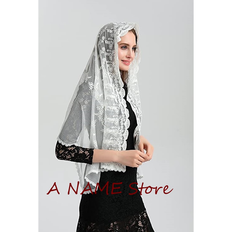 Rectangle Mantilla Veils Mass Head Scarves Head Co... – Grandado