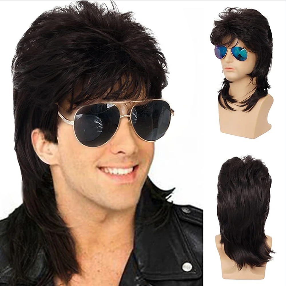 HAIRJOY Sallcks Mens Mullet Wigs Synthetic Hair Cu... – Grandado