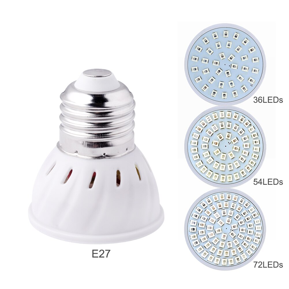 E27 200 500 800Leds Wide Spectrum LED Grow Lights ... – Grandado