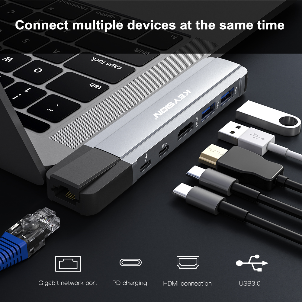 KEYSION USB HUB C HUB To Multi USB 3.0 HDMI Adapte... – Grandado
