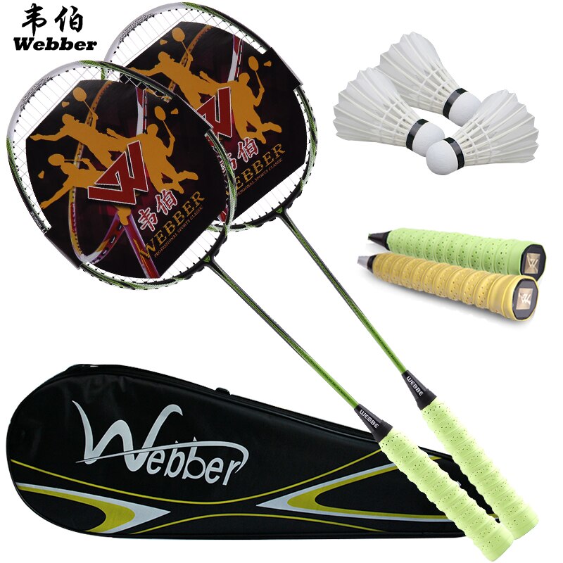 WEBBER 2 Pieces of Ultra Light Carbon Badminton Ra... – Vicedeal